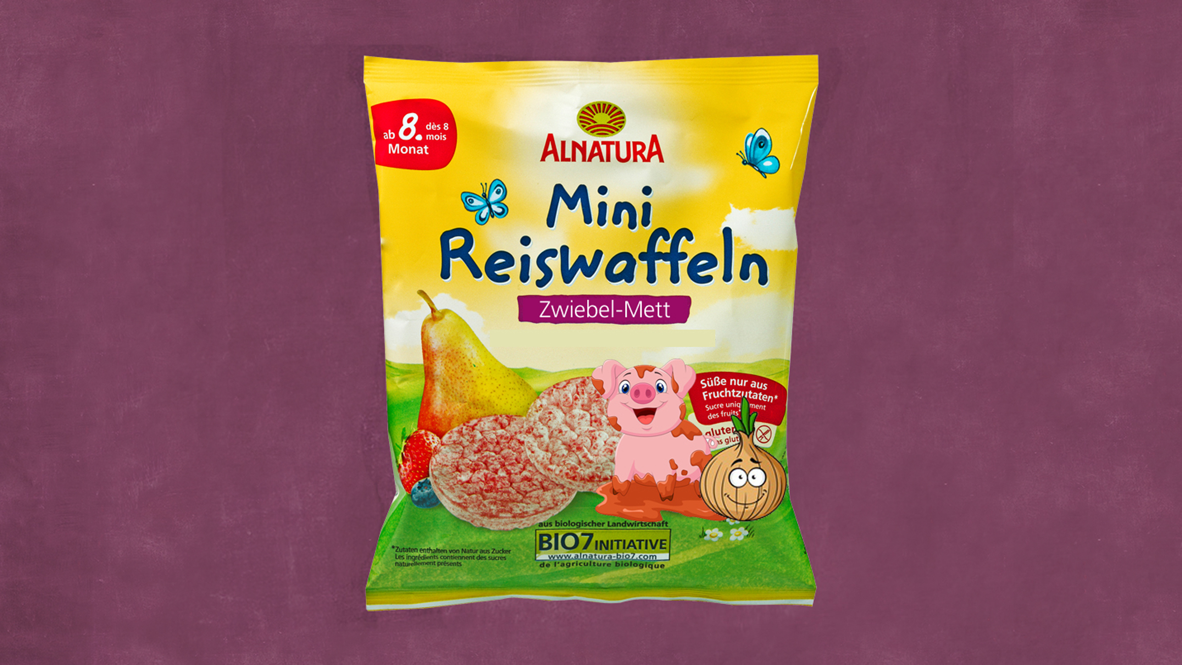 Aprilscherz: Mini-Reiswaffeln Zwiebel-Mett (35 g) - Alnatura